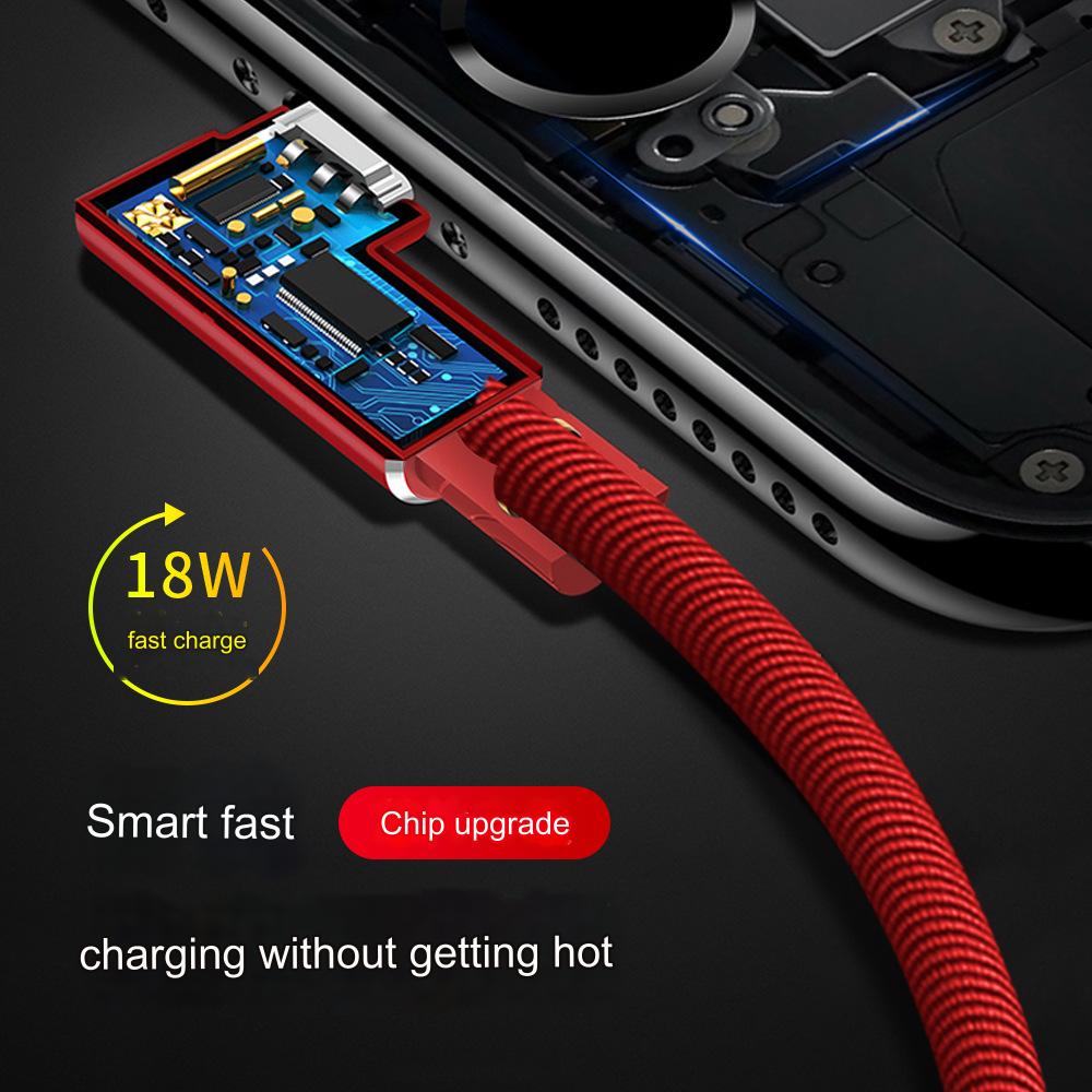 Fast Charger Data 1m 2m 3m 90 Degree USB Type C Cable